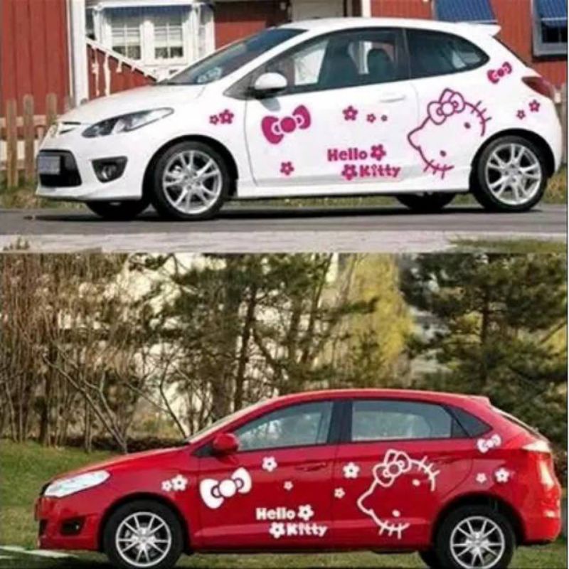 Jual Stiker mobil motif hello kitty terbaru striping daihatsu terios ...