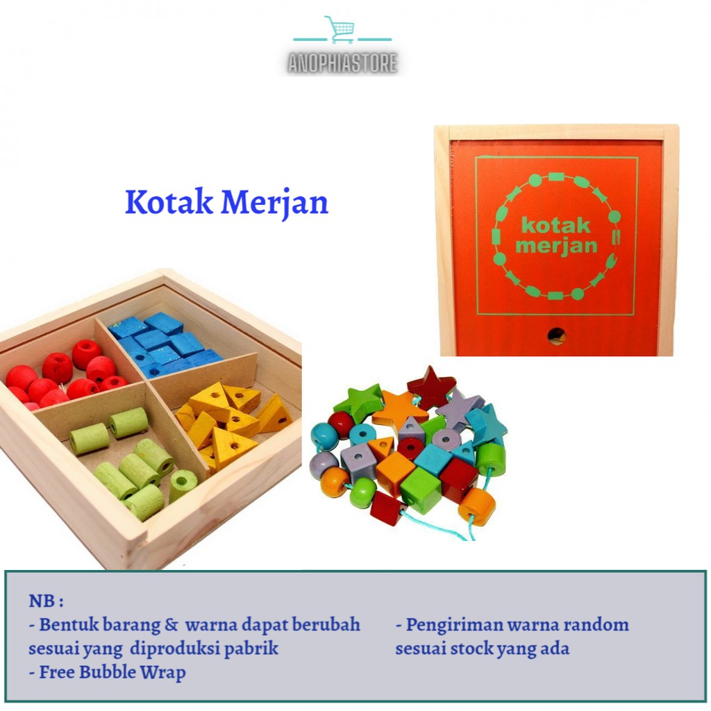 Jual Mainan Kayu Kotak Merjan/Meronce | Shopee Indonesia