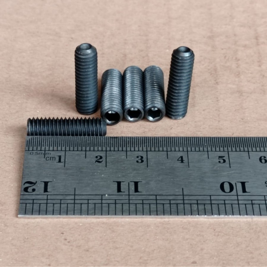 Jual BAUT L TANAM / SOCKET SET SCREW M6 X 20 BAJA HITAM | Shopee Indonesia