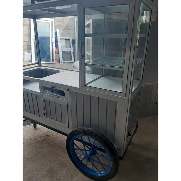 Jual Gerobak roti bakar/gerobak aluminium/gerobak kuliner panjang 150 ...