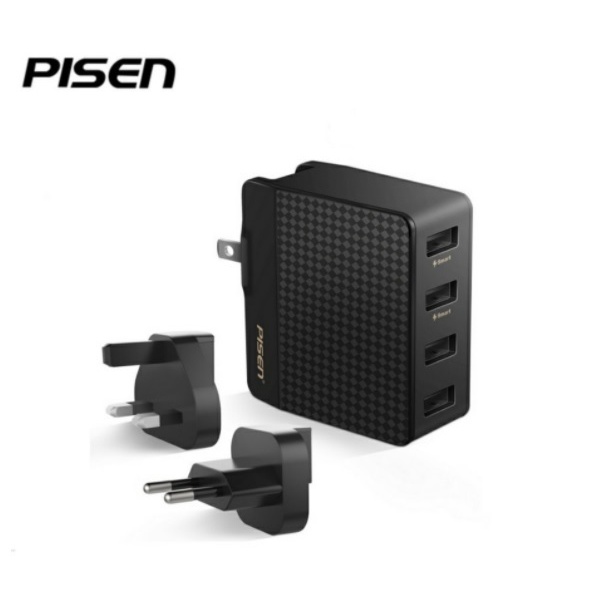 Jual PISEN Charger Travel Adaptor 4 USB PORT UNIVERSAL Power Combo 2.4A ...