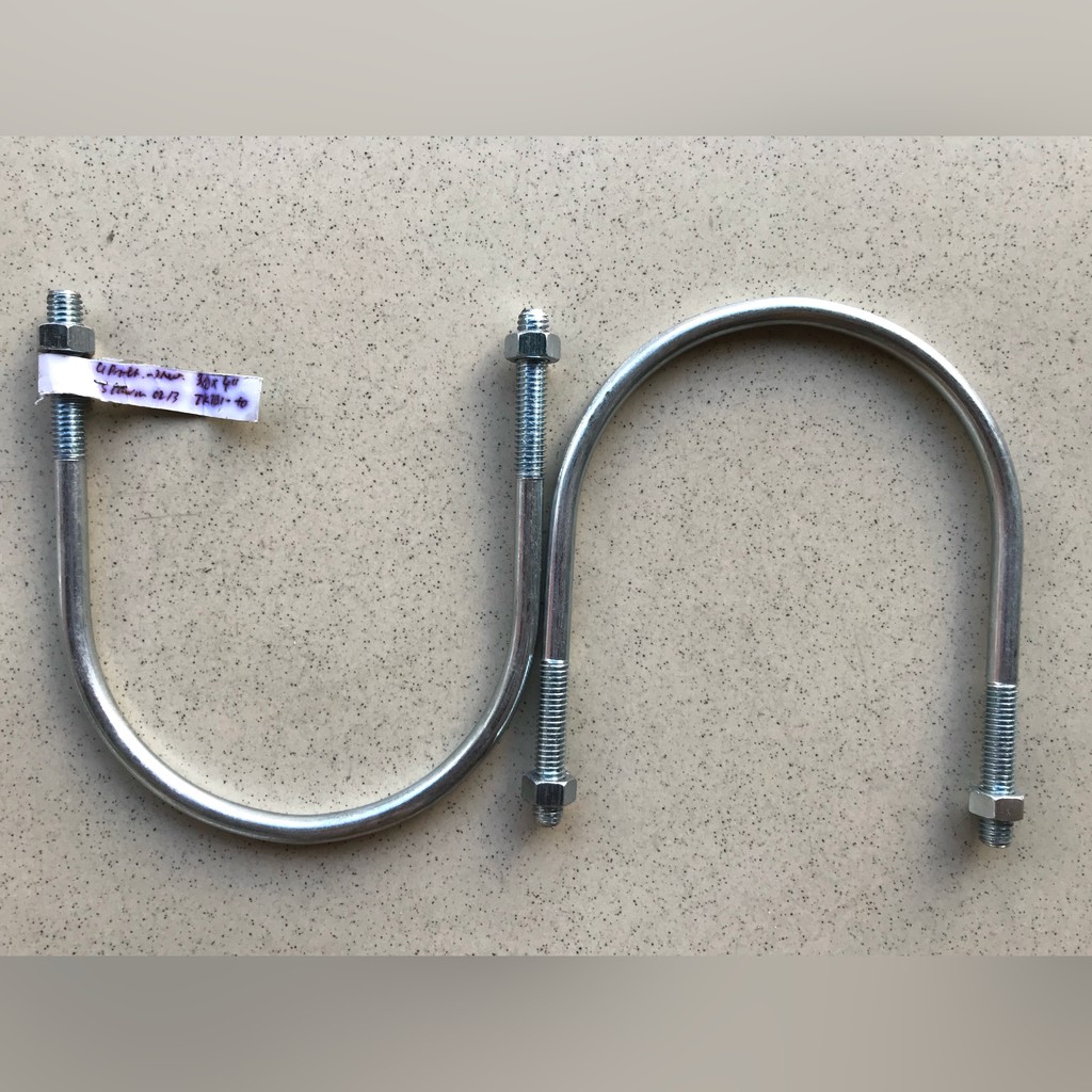 Jual Baut U Galvanis 3/8 x 4 Inchi Klem Pipa U Putih U Bolt + 2 mur ...