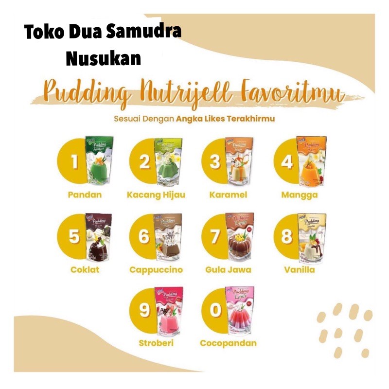 Jual (E-45) Nutrijell Pudding Susu Rasa buah Nutrijel Bubuk Instant ...