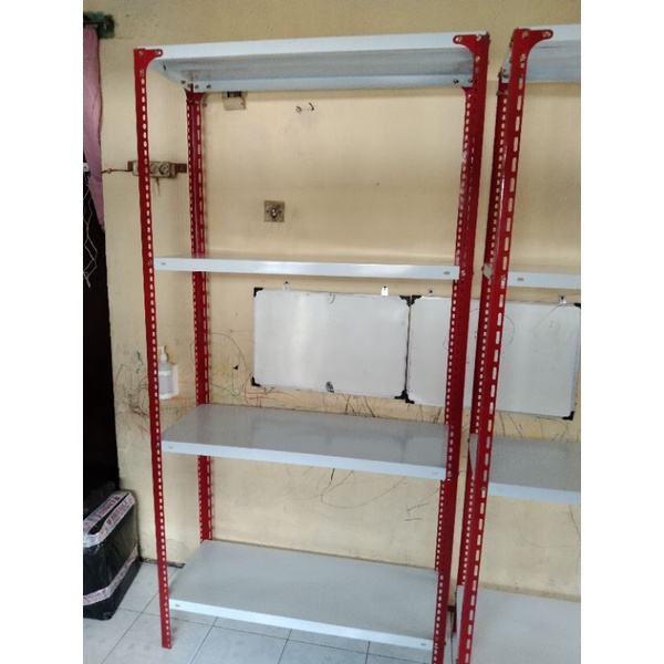 Jual rak besi siku lubang ukuran 40x100x200 susun 4 | Shopee Indonesia
