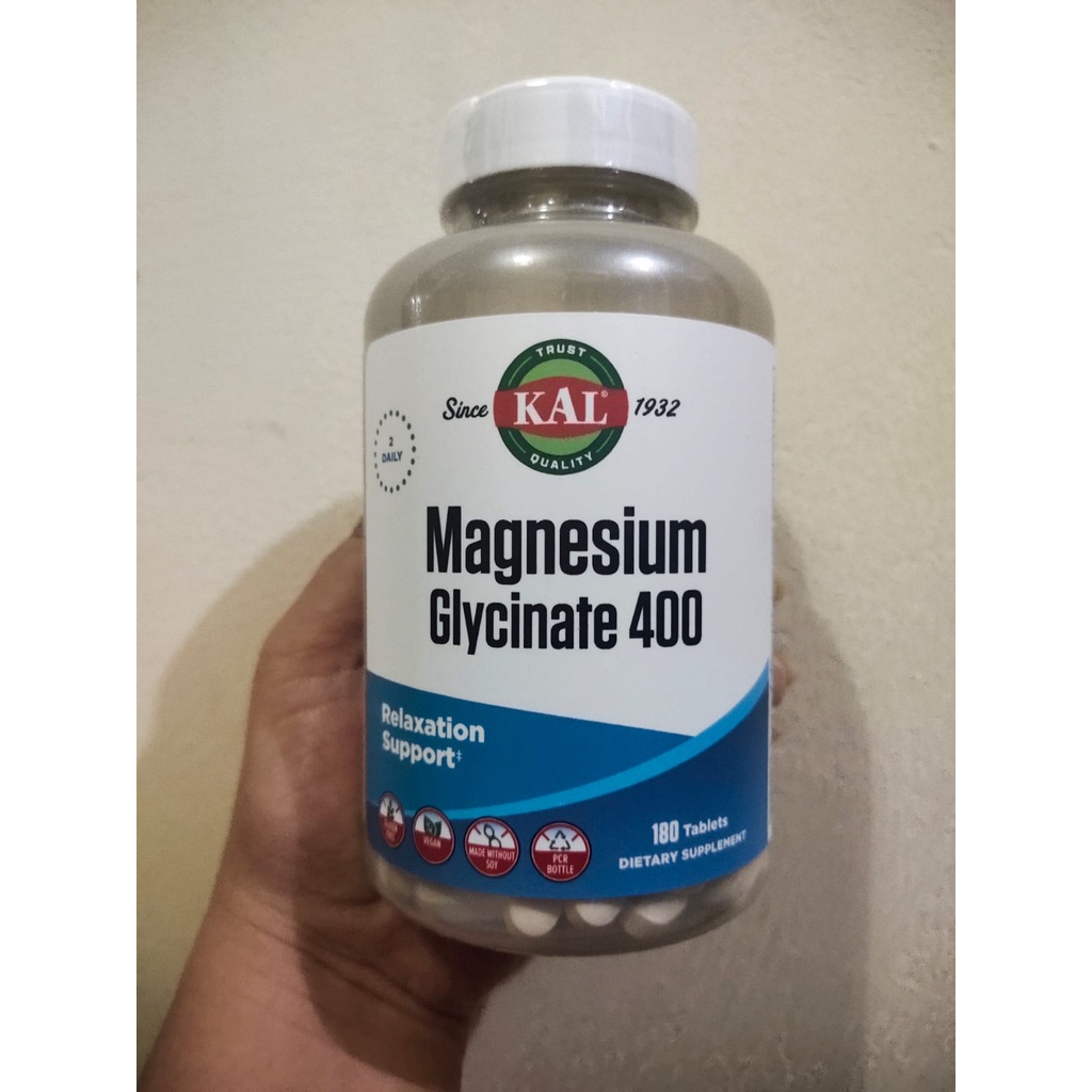 Jual KAL Magnesium Glycinate 400 mg 180 Tablets 100% Ori USA | Shopee ...