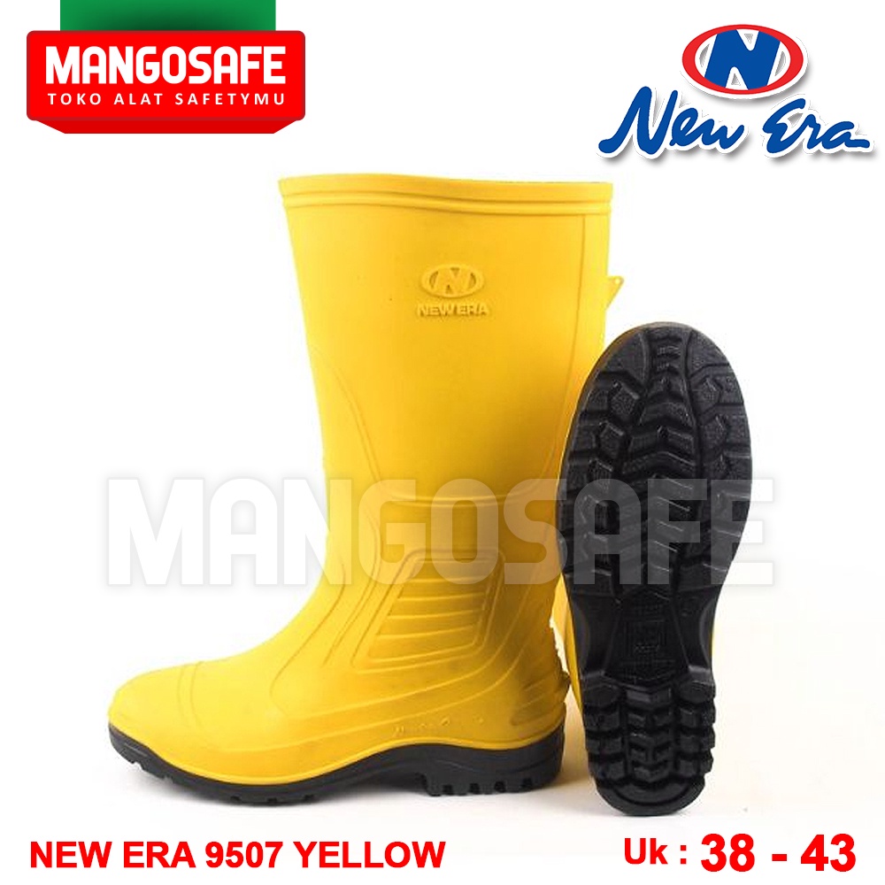 Jual Sepatu Karet NEW ERA 9507 Kuning / Sepatu PVC Boot Hujan Tinggi ...
