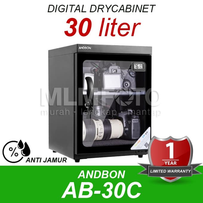 Jual Dry Box Dry Cabinet ANDBON AB-30C Digital Drybox Drycabinet 30 ...