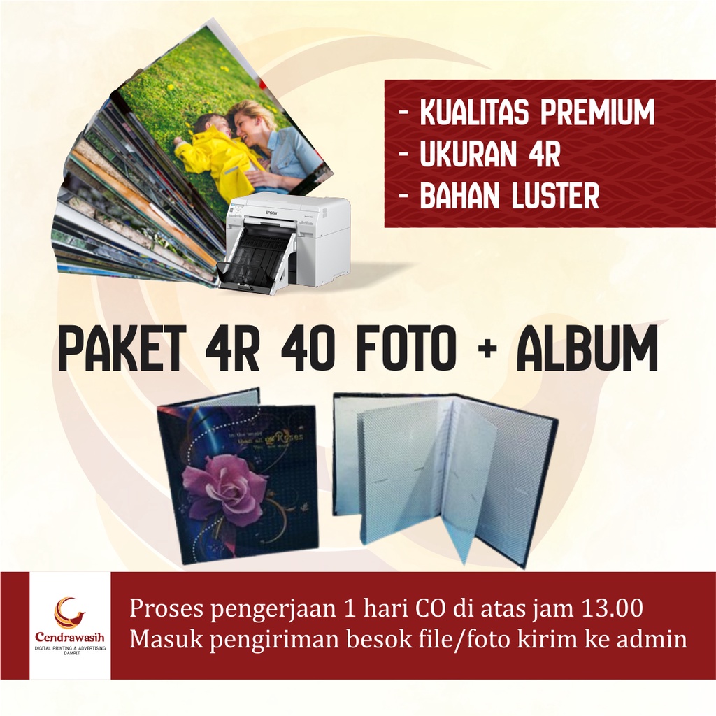 Jual CETAK FOTO UK 4R PAKET 40FOTO+ALBUM | Shopee Indonesia