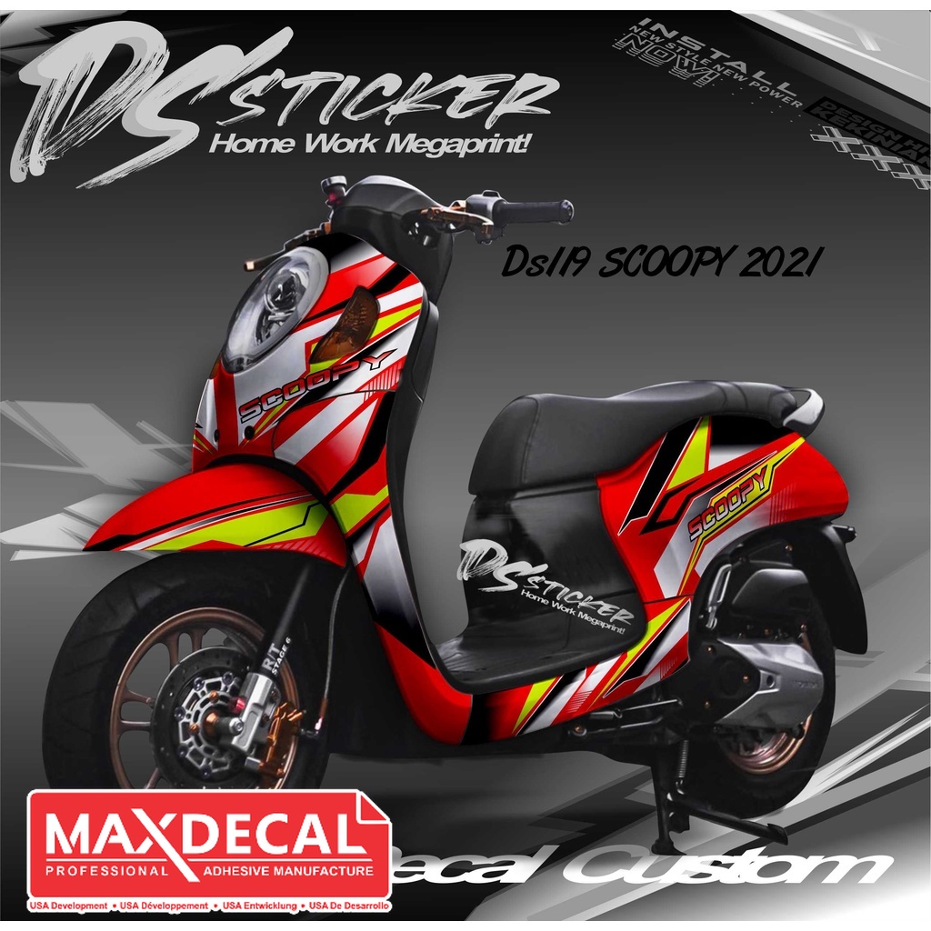 Jual DS119 Sticker Decal Scoopy 2021 Fullbody List Grafik Warna Simpel ...