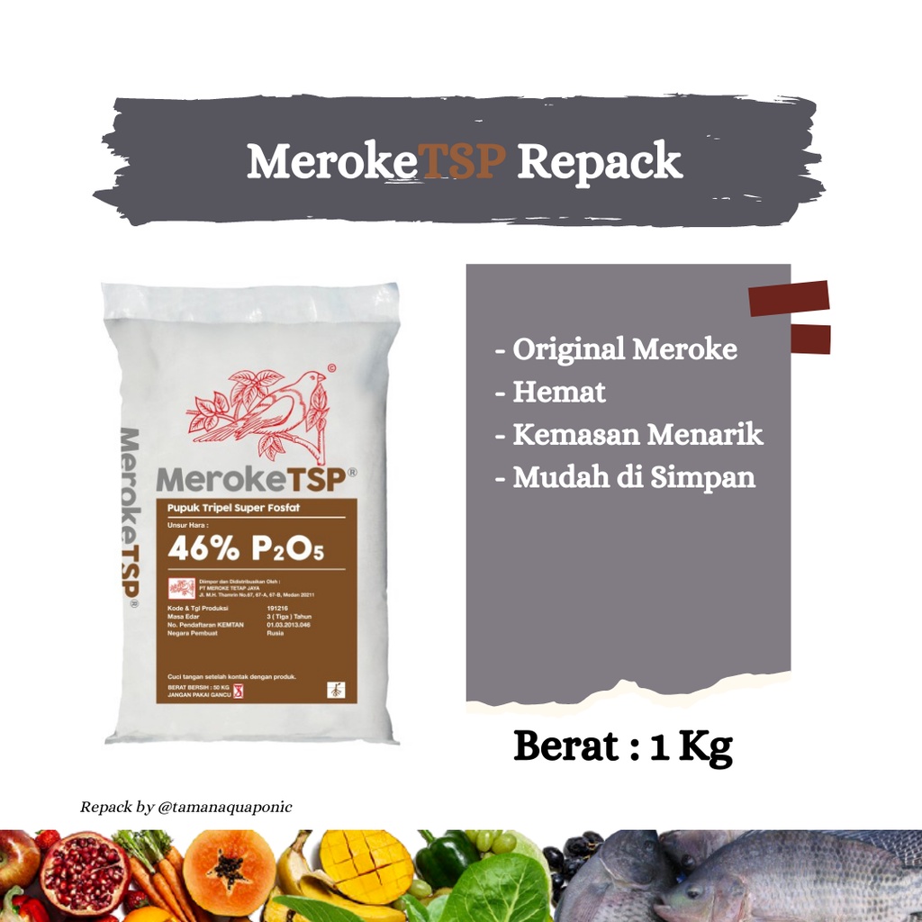 Jual Pupuk TSP Meroke Pupuk Dasar Tanaman Repack 1 Kg | Shopee Indonesia
