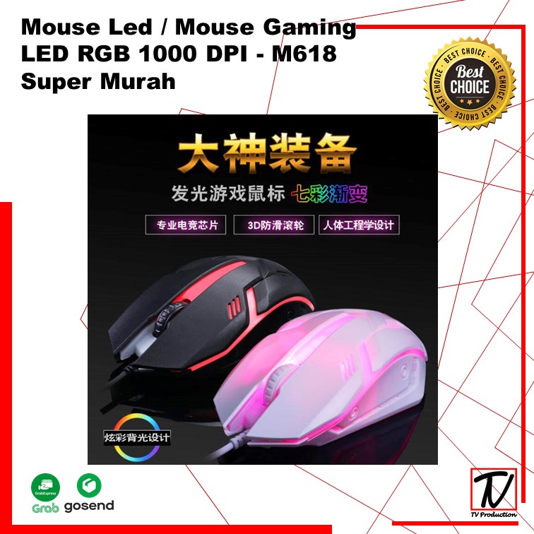 Jual Mouse Led Mouse Gaming Kabel LED RGB 1000 DPI - M618 Murah ...