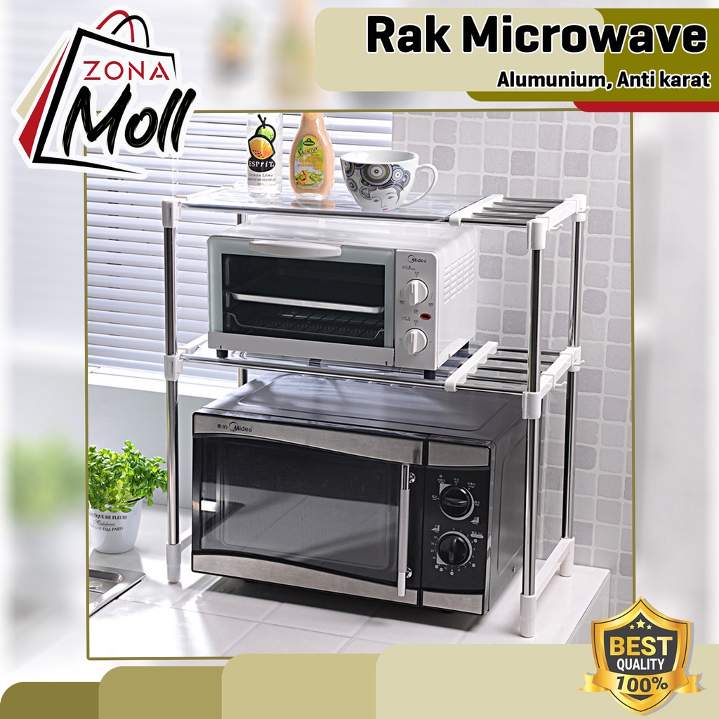 Jual RAK DAPUR MICROWAVE STORAGE 2 SUSUN TELESCOPIC FRAMEWORK RACK ...