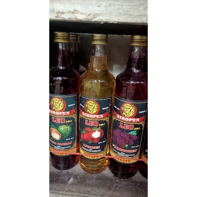 Jual Sirup Leo gula asli original 650ml botol kaca rasa leci frambozen ...