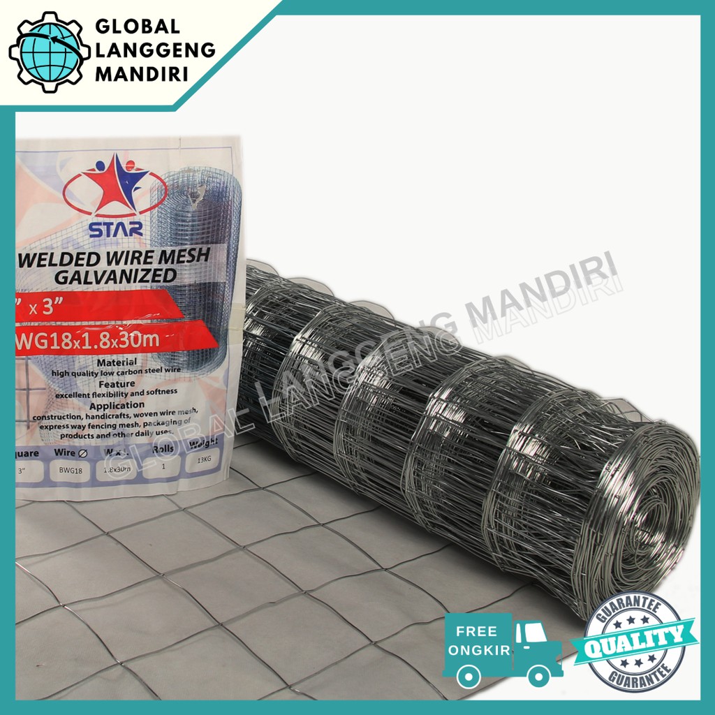 Jual KAWAT RAM GALVANIS 3"X3"X1.2MMX1.8M / KAWAT LOKET 75MMX75MM ROOF ...
