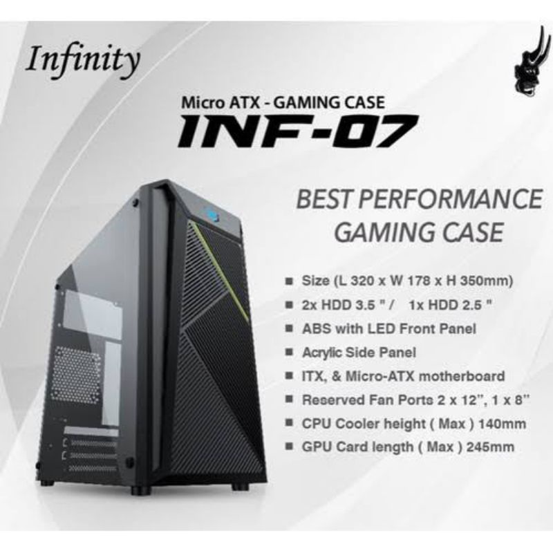 Jual Casing PC Infinity F07 Case PC INF-07 with PSU 250W | Shopee Indonesia