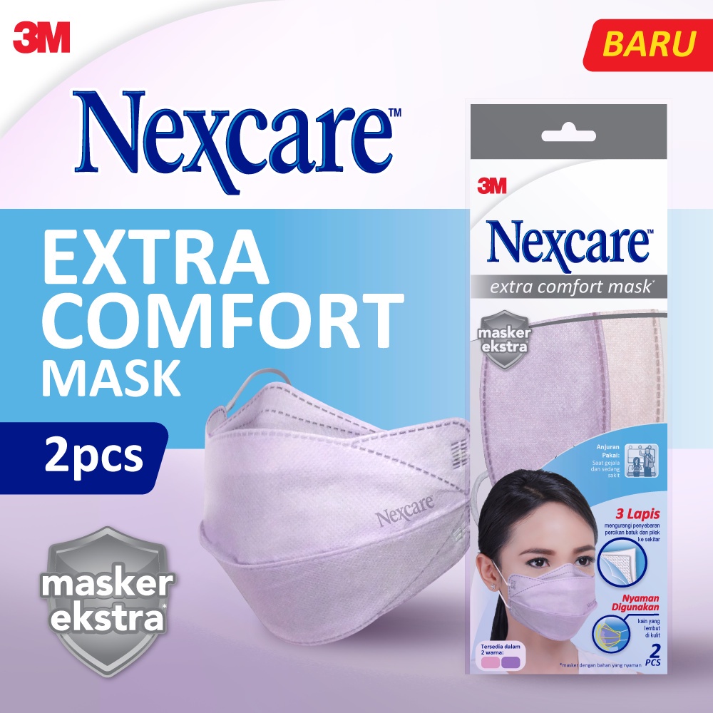 Jual 3M Nexcare MC 21 Extra Comfort Mask / Masker 4D Earloop / Masker 3 ...