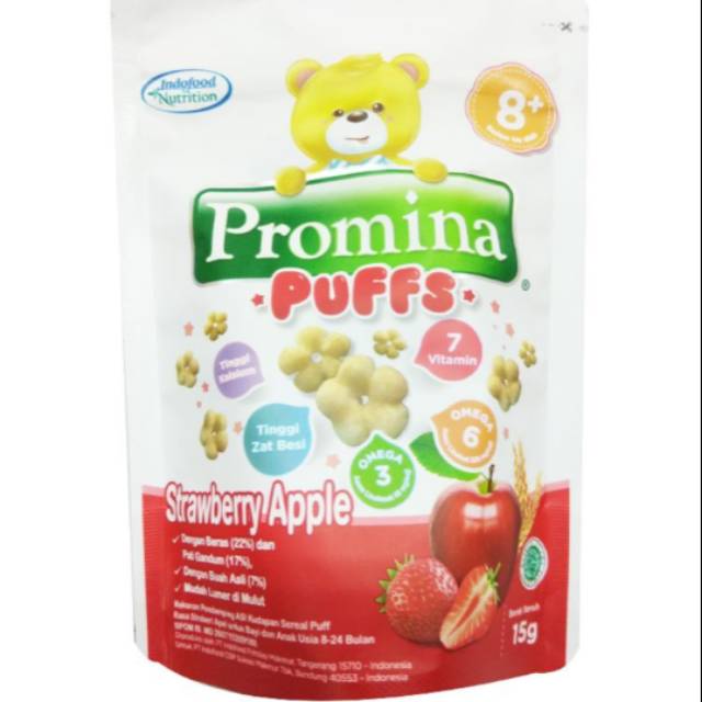 Jual Promina Puffs Strawberry Apple 15gr - cemilan anak | Shopee Indonesia