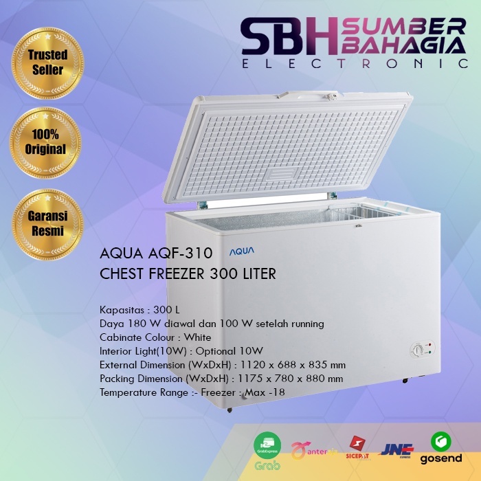 Jual AQUA AQF-310 CHEST FREEZER 300 LITER (NEW) ( KHUSUS BANDUNG ...