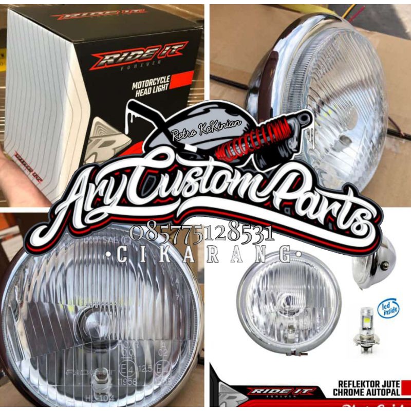 Jual Headlamp lampu depan japstyle caferacer scrambler bobber cb gl pro ...