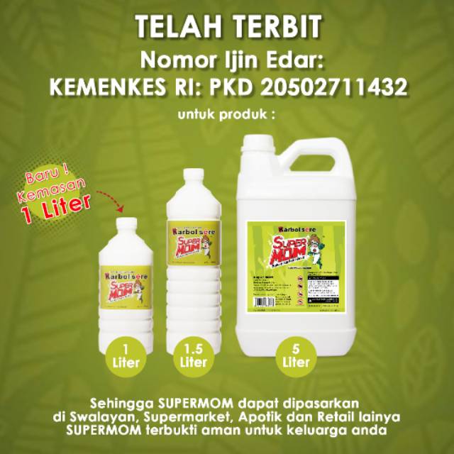 Jual Distributor Resmi Karbol Sereh Alami Berat Asli Super Mom 5l Lebih