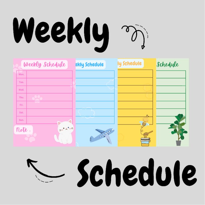 Jual WEEKLY SCHEDULE / WEEKLY PLANNER 1 BULAN | Shopee Indonesia