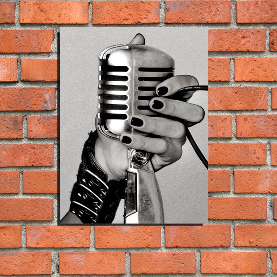Jual Poster MICROPHONE Poster Kayu Hiasan Dinding Walldecor Pajangan ...