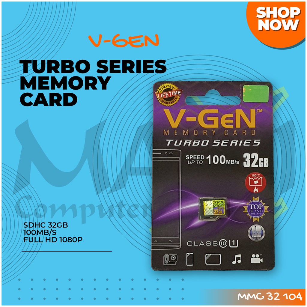 Jual V-Gen Turbo Series 32GB 100MB/s Class 10 U1 Micro SD Card | Shopee ...