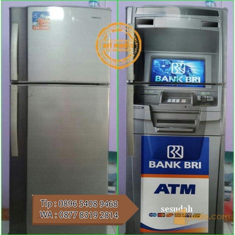 Jual STIKER KULKAS 2 PINTU motif atm BRI | Shopee Indonesia