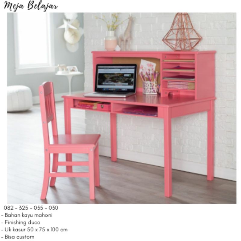 Jual Meja Belajar Anak Murah Perempuan, Meja Laptop Anak SD Warna Merah ...
