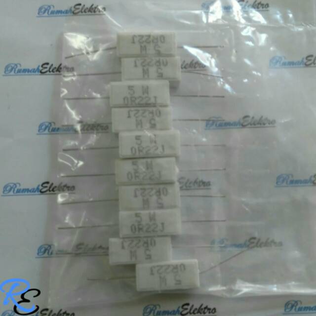 Jual Resistor Kapur 0,22 ohm 5 Watt | Shopee Indonesia