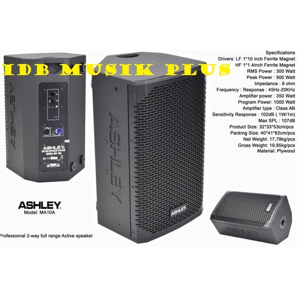 Jual Speaker Aktif 10 inch Ashley MA10A MA 10A Original Ashley | Shopee ...