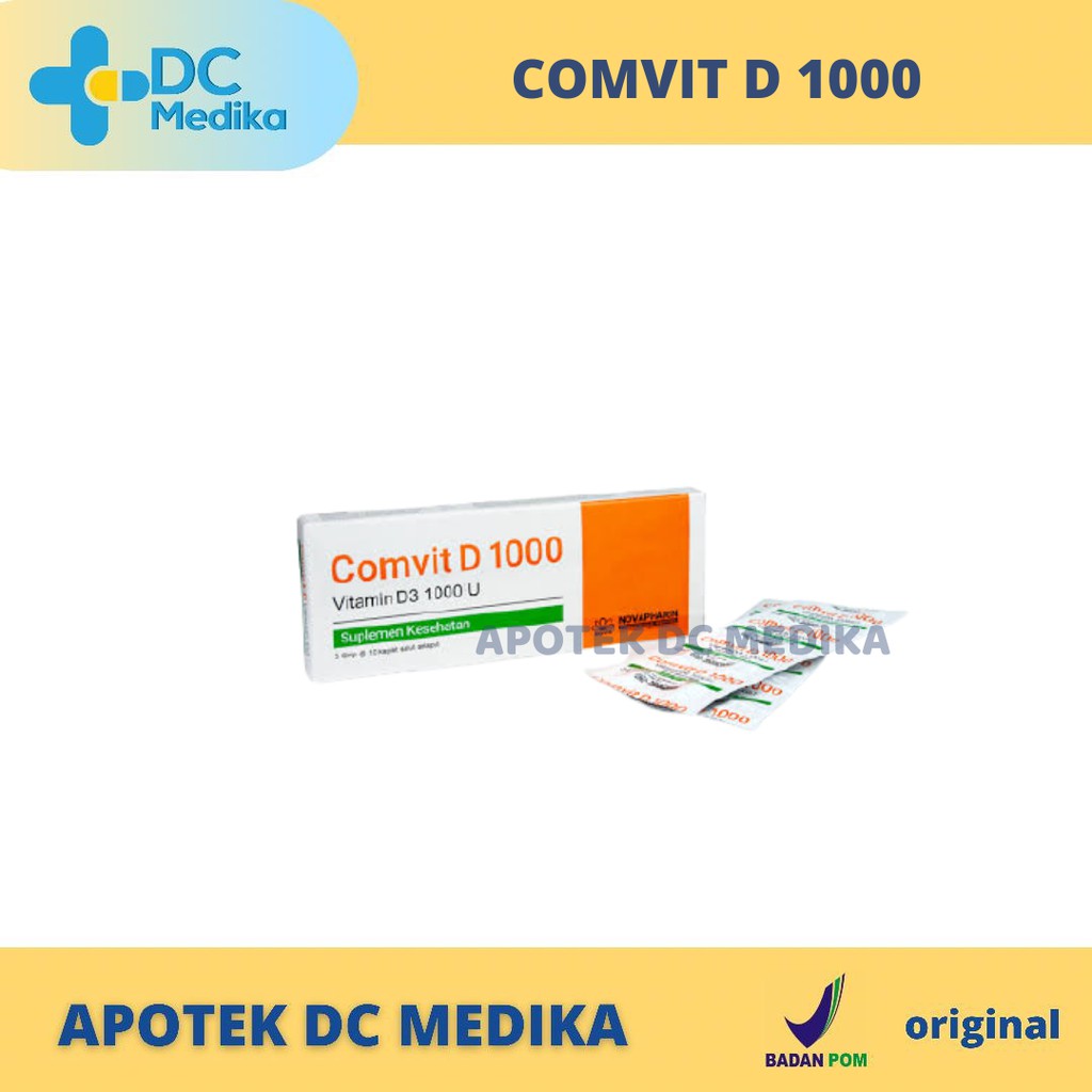 Jual COMVIT D 1000 IU Per Strip 10 Tablet / VITAMIN D /Vitamin D 1000iu ...