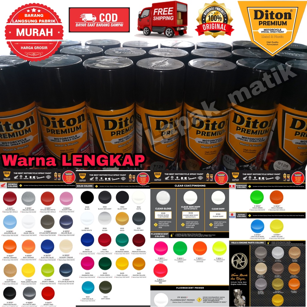 Jual Pilok DITON PREMIUM HITAM PUTIH EPOXY CLEAR SILVER MERAH WARNA ...