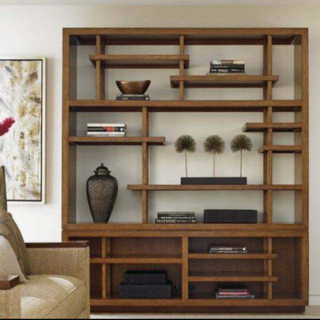 Jual Partisi Rak Hias Pembatas Penyekat Ruangan Kayu Jati Minimalis ...