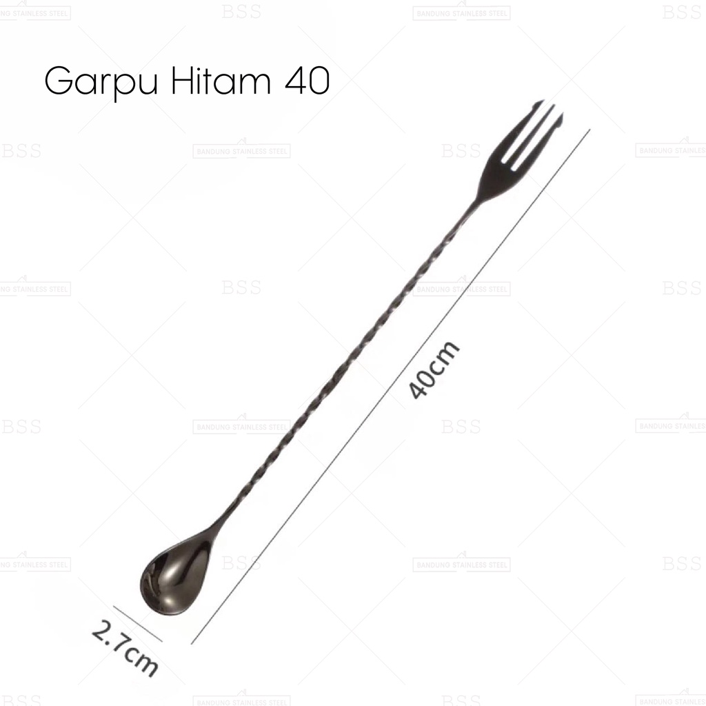 Jual SUS 304 Long bar spoon 30cm 40cm stainless steel mixer fork aduk ...