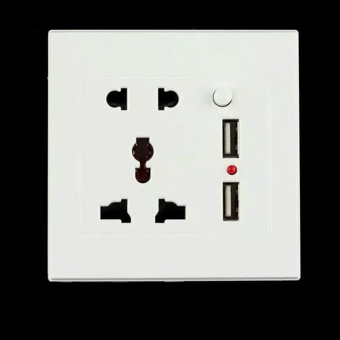 Jual Stop Kontak Colokan Listrik Wall Socket Dinding Tembok USB Outlet ...