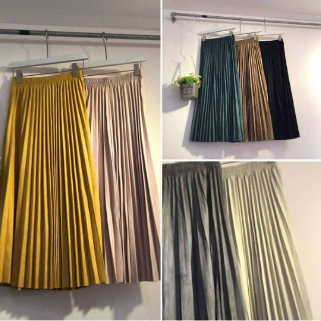 Jual ROK PRISKET SUEDE IMPORT PANJANG VARIASI 6 WARNA | Shopee Indonesia