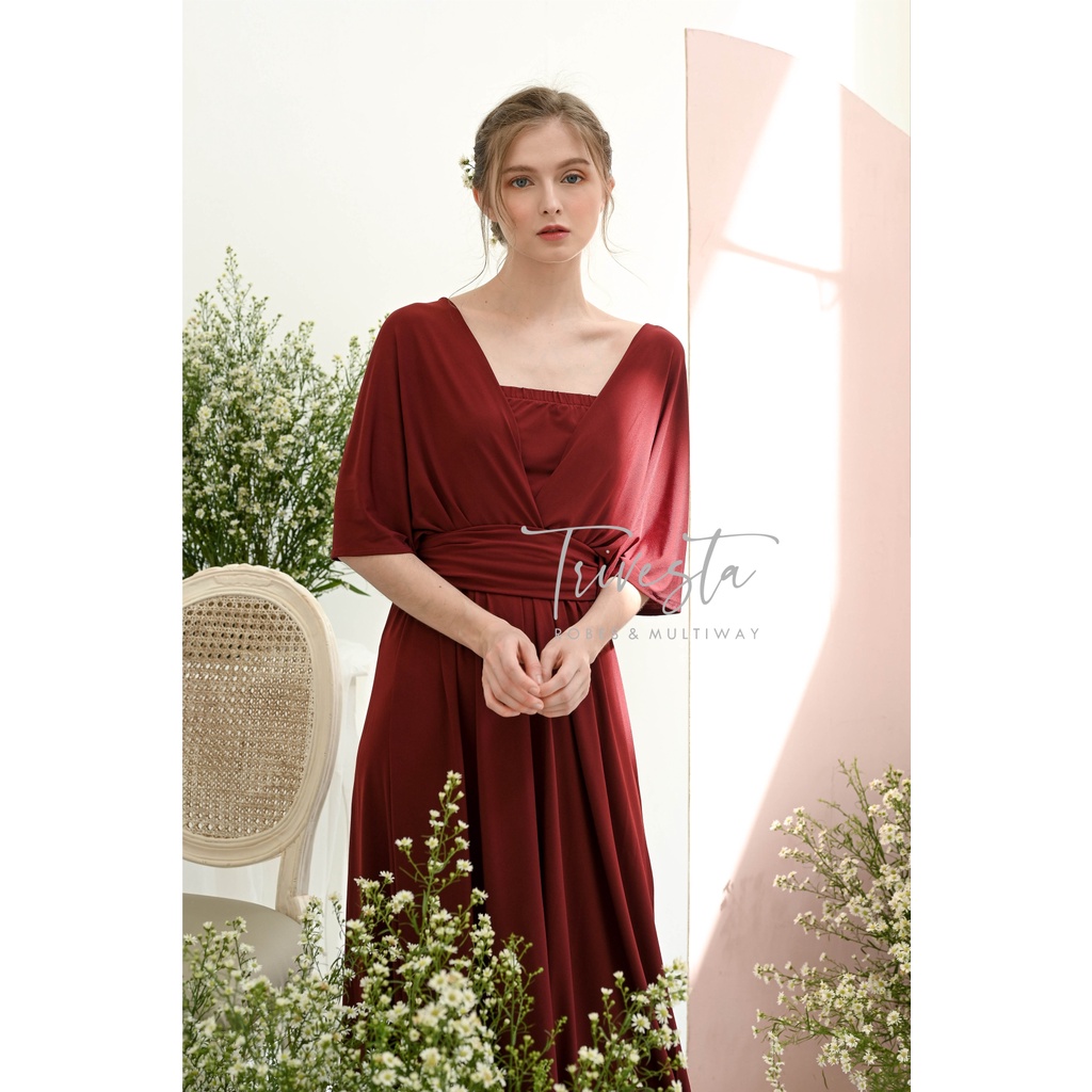 Jual Trivesta Robes - Maroon | Multiway Infinity Convertible Dress ...