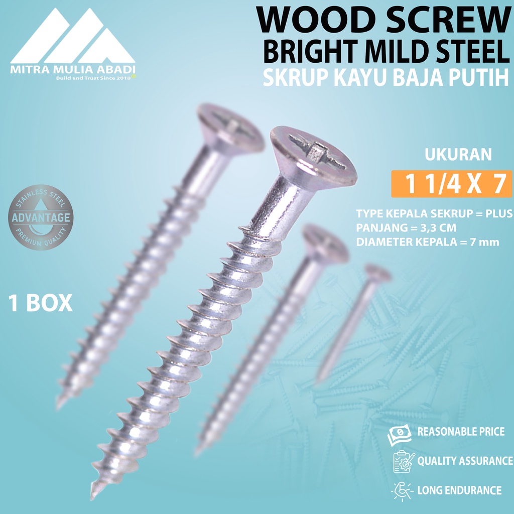 Jual Sekrup Kayu CHW 1-1/4 inch x 7 / Skrup Wood Screw (A167) | Shopee Indonesia