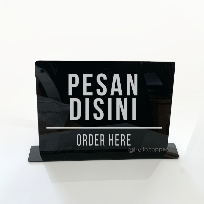 Jual Order Here Sign Standing Akrilik | Sign Meja Pesan Disini Akrilik ...