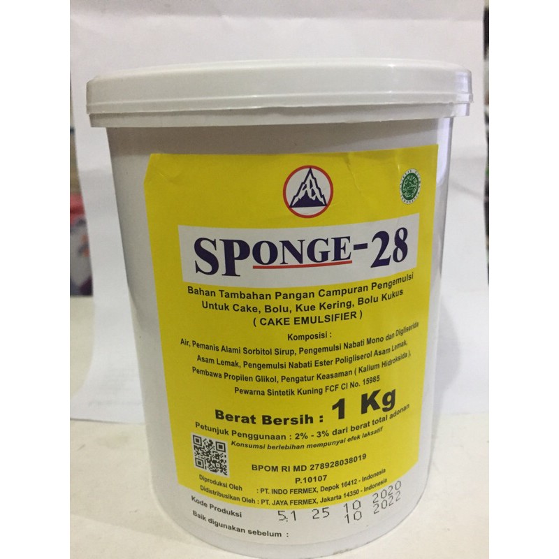 Jual Sponge 28 Sp 1 kg Cake Emulsifier Pengembang Pelembut Kue Kemasan ...