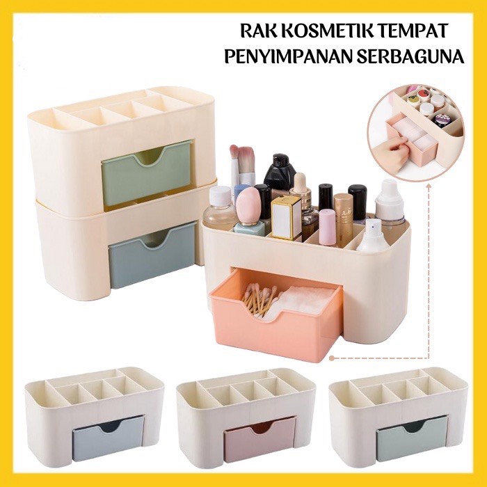 Jual Rak Kosmetik Plastik Kotak Tempat Peyimpanan Alat Make Up ATK ...
