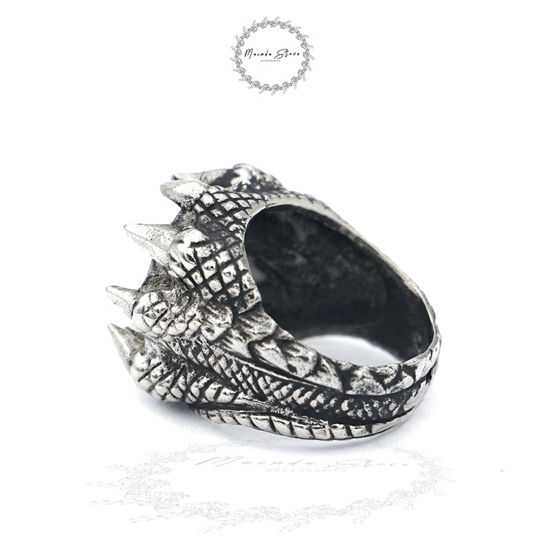 Jual Emban Ring Cincin Pria Alpaka Lapis Perak Cakar Naga 12 x 11 MM ...