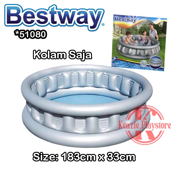 Jual Bestway 51080 Kolam Renang anak Silver [152cmx43cm] Space Ship ...