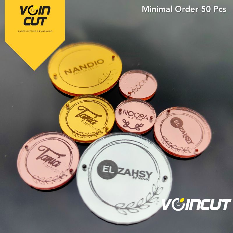 Jual LABEL AKRILIK BULAT / LABEL HIJAB AKRILIK BULAN LOGO HIJAB CUSTOM ...