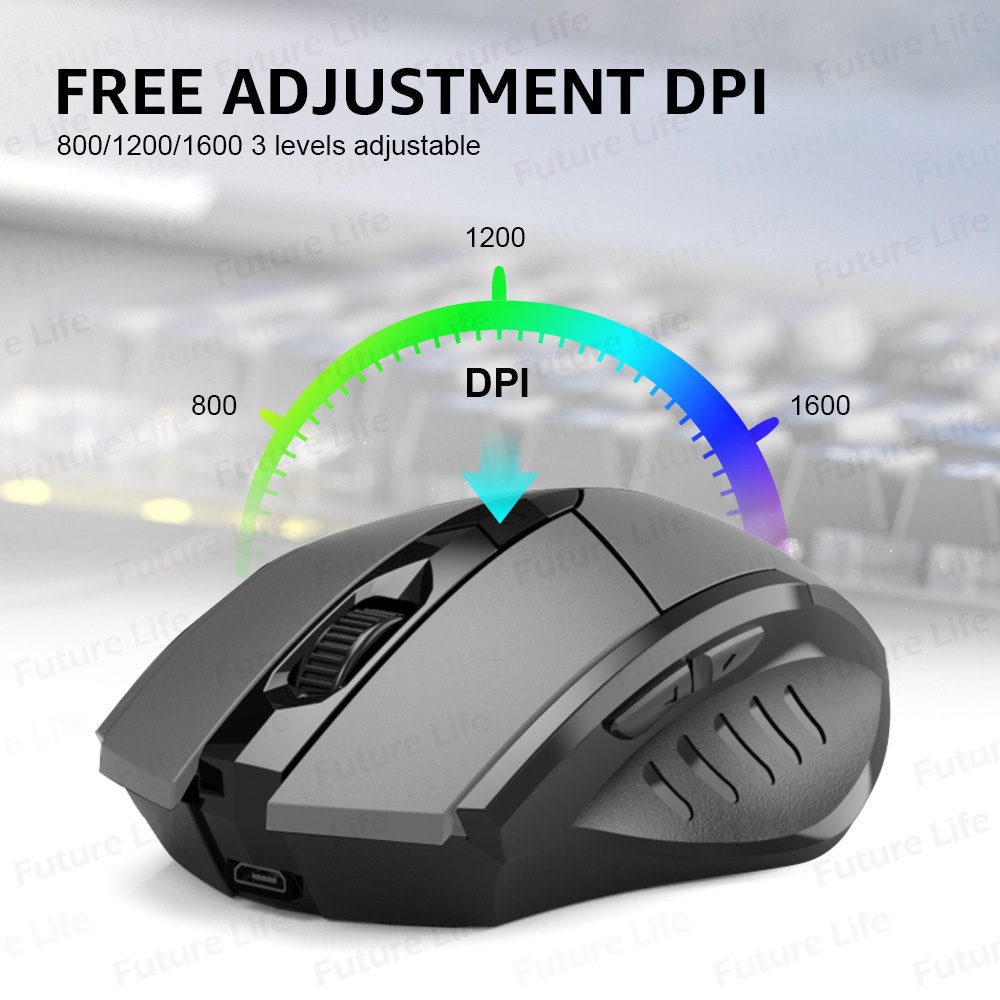 Jual INPHIC PM-6 Mouse Wireless Bluetooth Rechargeable 2.4G Office ...