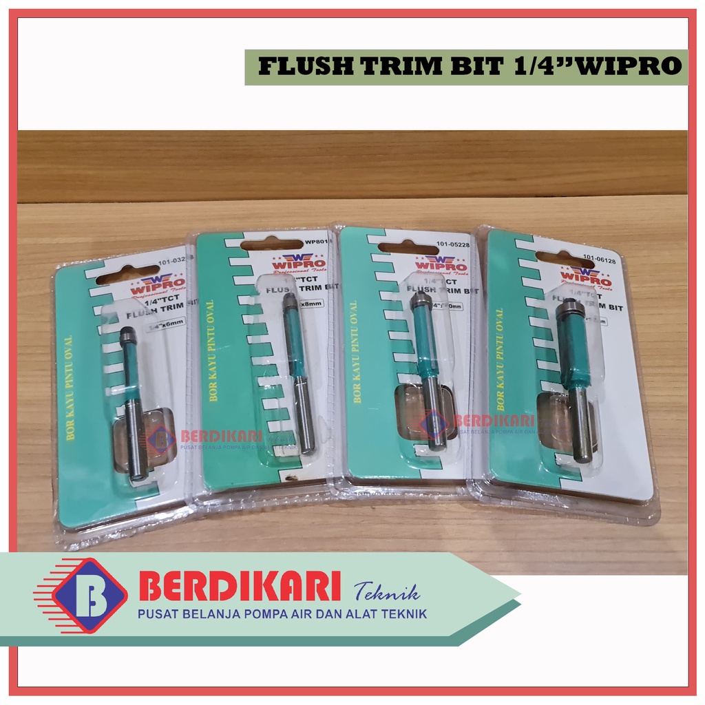 Jual Flush Trim Bit Wipro Mata Profil Router Straight Bit Bearing 6 8 ...