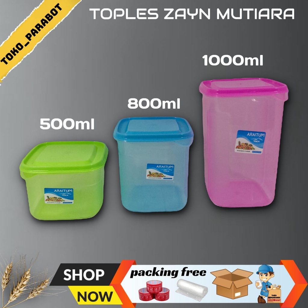 Jual Toples Kotak Container Zayn KMP Mutiara Plastik Kecil Sedang Besar ...