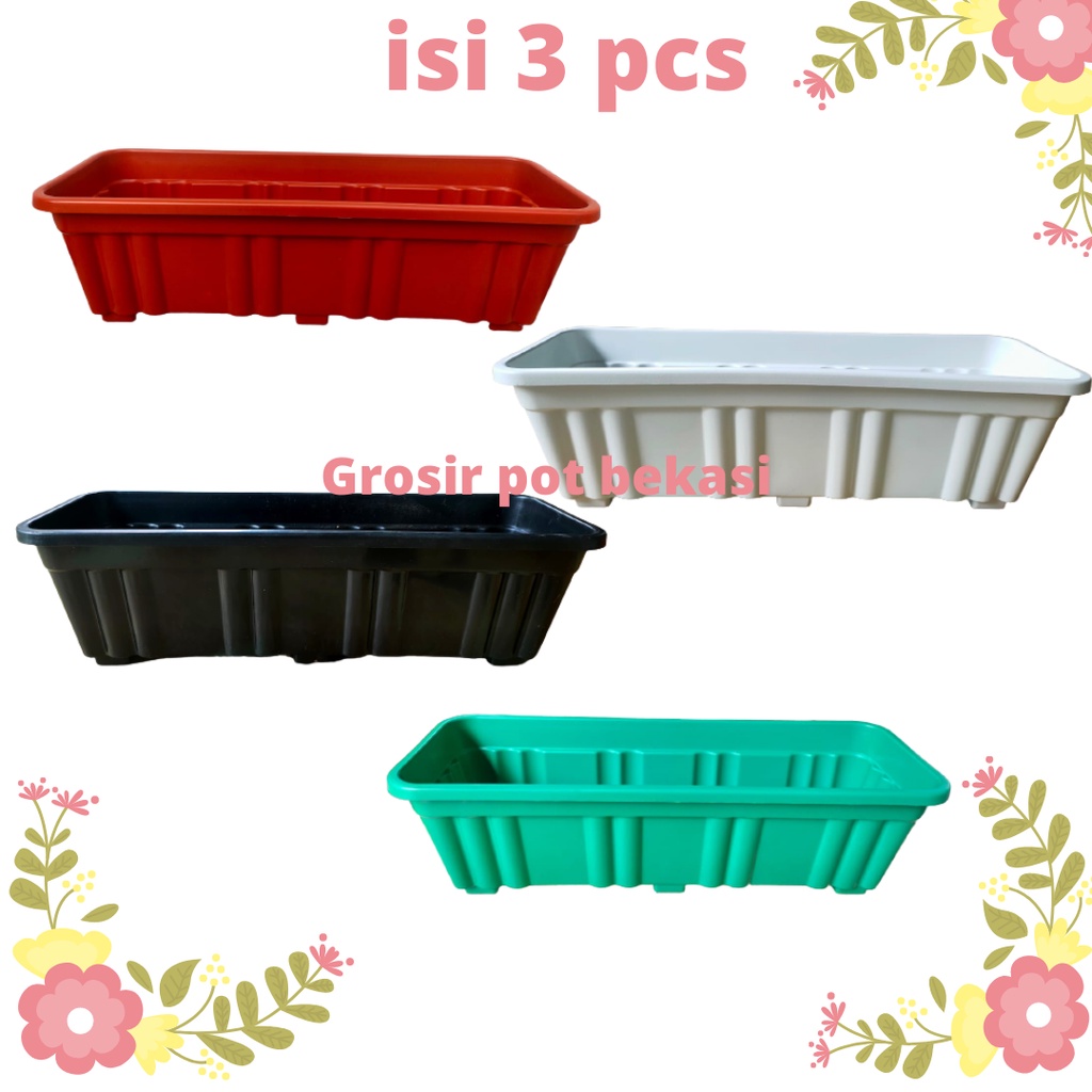 Jual ( 3 Pc ) POT SEGI PANJANG ALPEN 50 pot bunga kotak segi panjang ...
