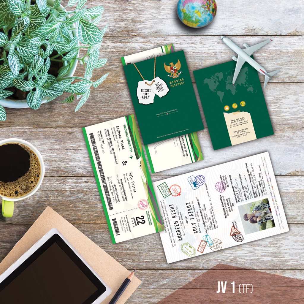 Jual Undangan Pernikahan Wedding Passport Terbaru Kekinian Unik Simple ...